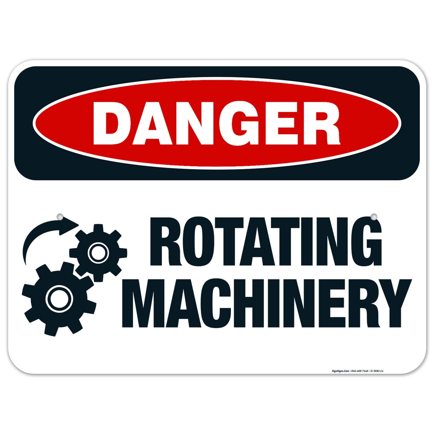 Rotating Machinery Sign, OSHA Danger Sign, 18x24 Aluminum - Walmart.com