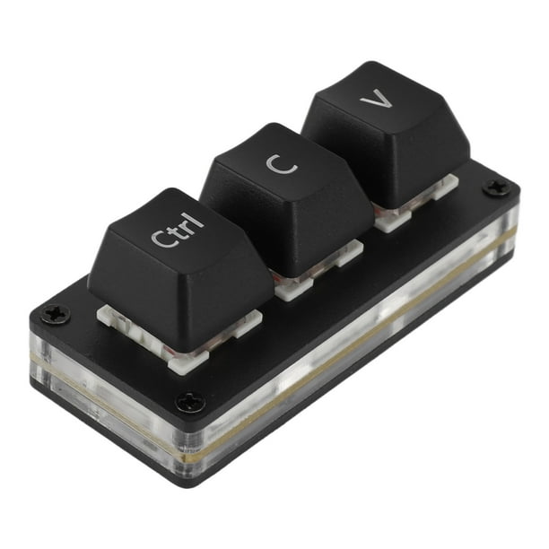 3 Keys One Handed Keypad, 3 Key Mini Keypad Hot Swappable Red Switch ...