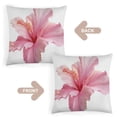 Pink Hibiscus Flower Pillowcase 16"x16" Tropical Floral Farmhouse ...