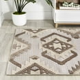 Sumak High-Low Pile Neutral Diamond Kilim Brown/Ivory 3 ft. x 5 ft ...