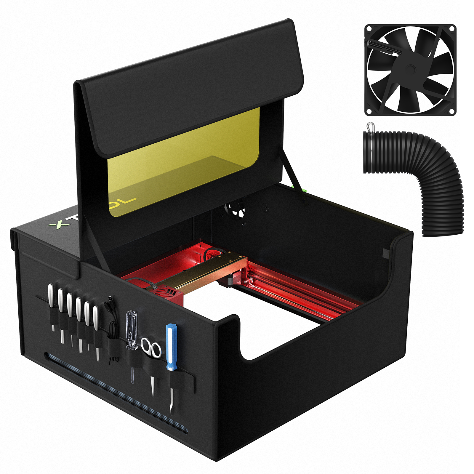 XTool Laser Engraver Enclosure Flame Retardant Smoke Proof Foldable XTool Laser Engraver Enclosure Flame Retardant Smoke Proof Foldable