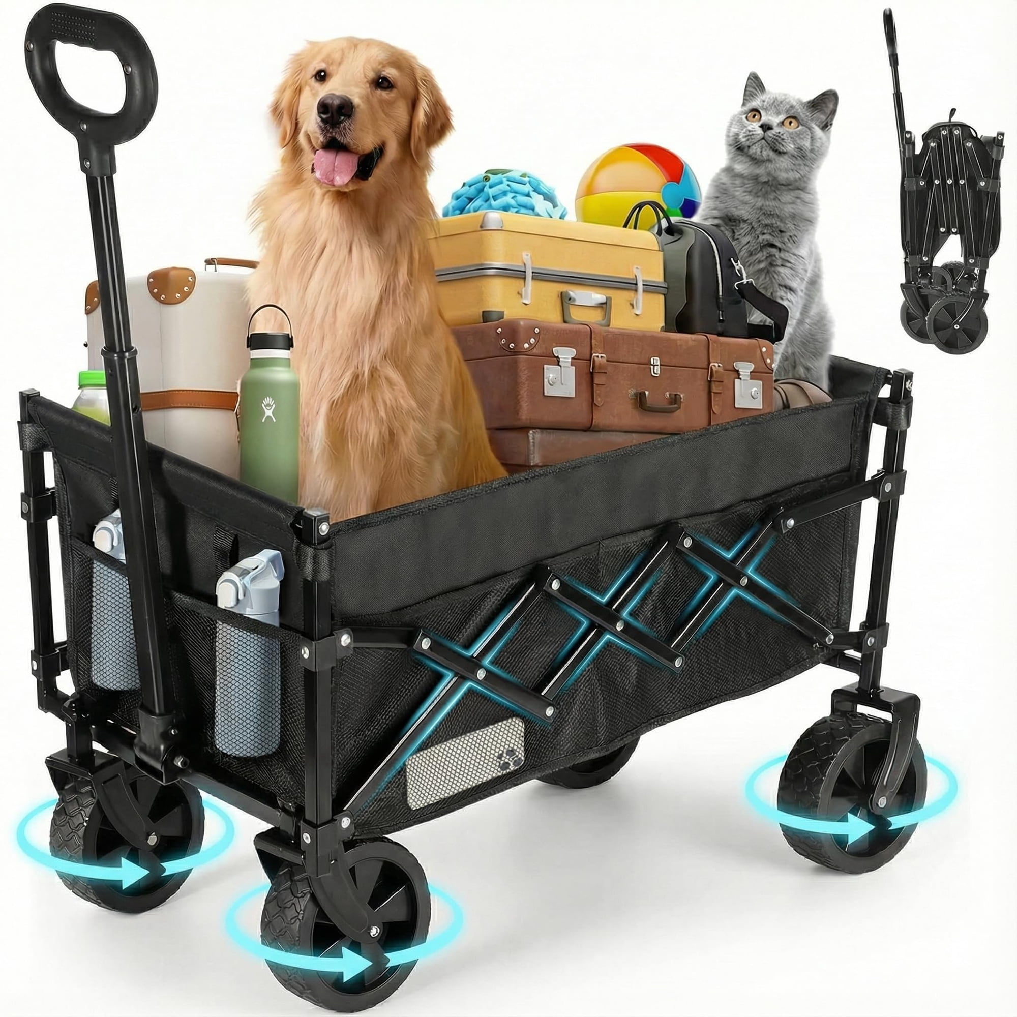 Click here for Cjc Wagon Cart Foldable  90l & 350lbs Heavy Duty W... prices