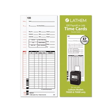 Pyramid Time Systems Time Cards for 2600, Pack of 100 - Walmart.com