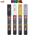 POSCA Silver/Gold Metallic Markers White/Black Paint Pen PC-1M/3M/5M ...
