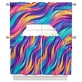 Abstract Gradient Art Swag Curtains Valance and Tier Set, Blue Purple ...
