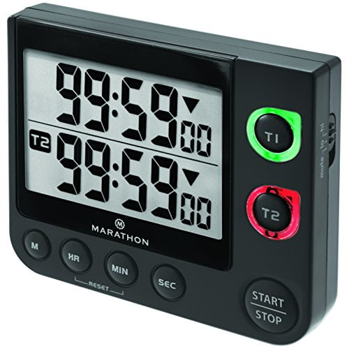 MARATHON TI030017BK Large Display 100 Hour Dual Count UP/Down Timer ...