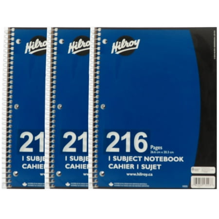1 Subject Notebook Hilroy 216 Page (Pack of 3) | Walmart Canada