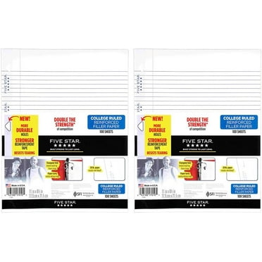 Norcom 5-Pack Filler Paper, 150 Sheets, College Ruled, 10.5" x 8 ...