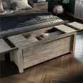 Furniture of America Scandi Wood Hidden Storage Bench in Weathered Oak ...