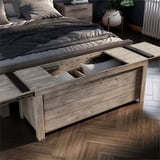 Furniture of America Scandi Wood Hidden Storage Bench in Weathered Oak ...