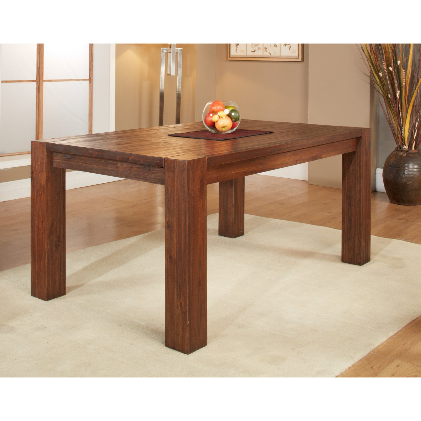 Modus Meadow Solid Wood Extending Dining Table - Brick Brown - Walmart.com