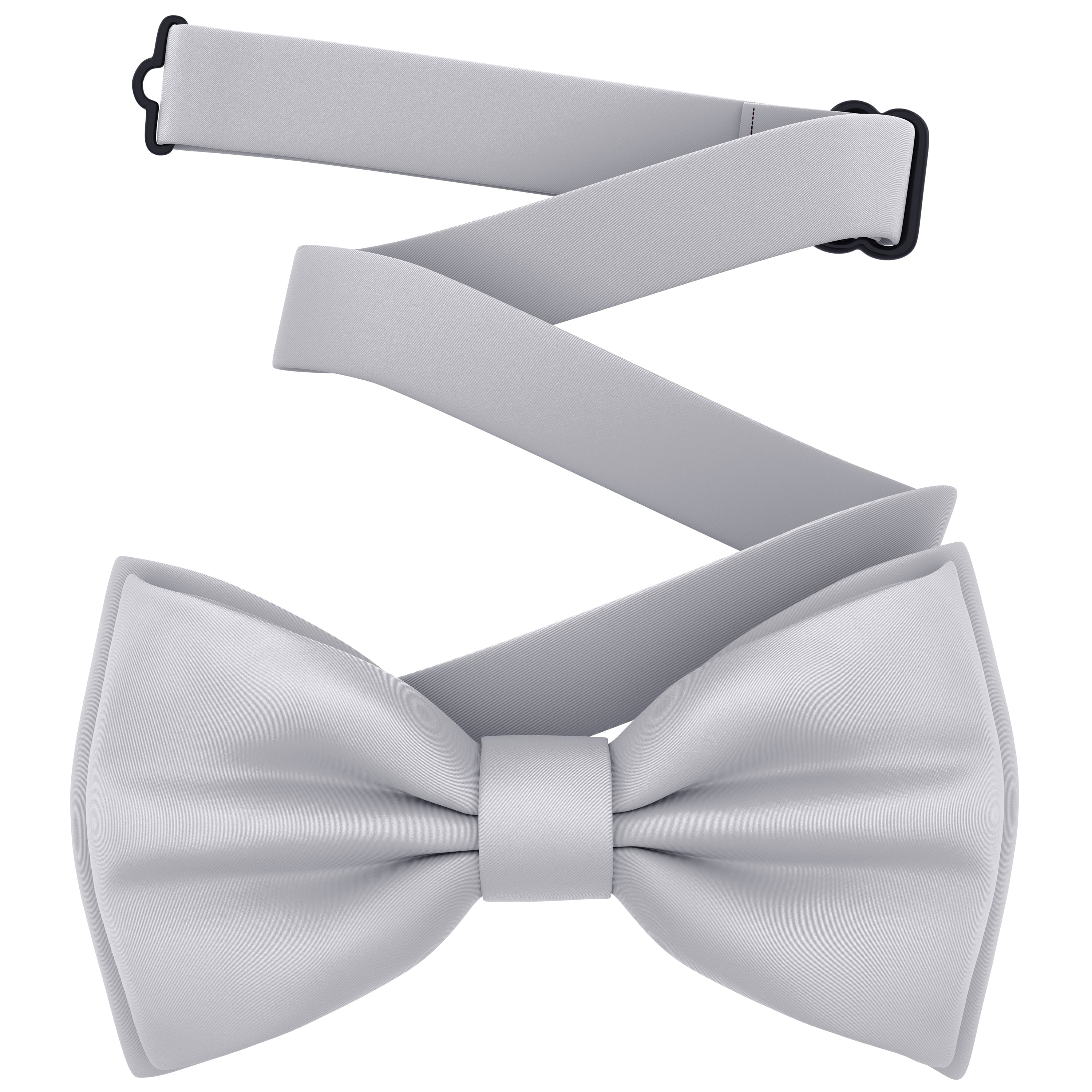 Men's Light Gray Bow Tie Pre-Tied Style Formal Satin Classic Bowtie for ...