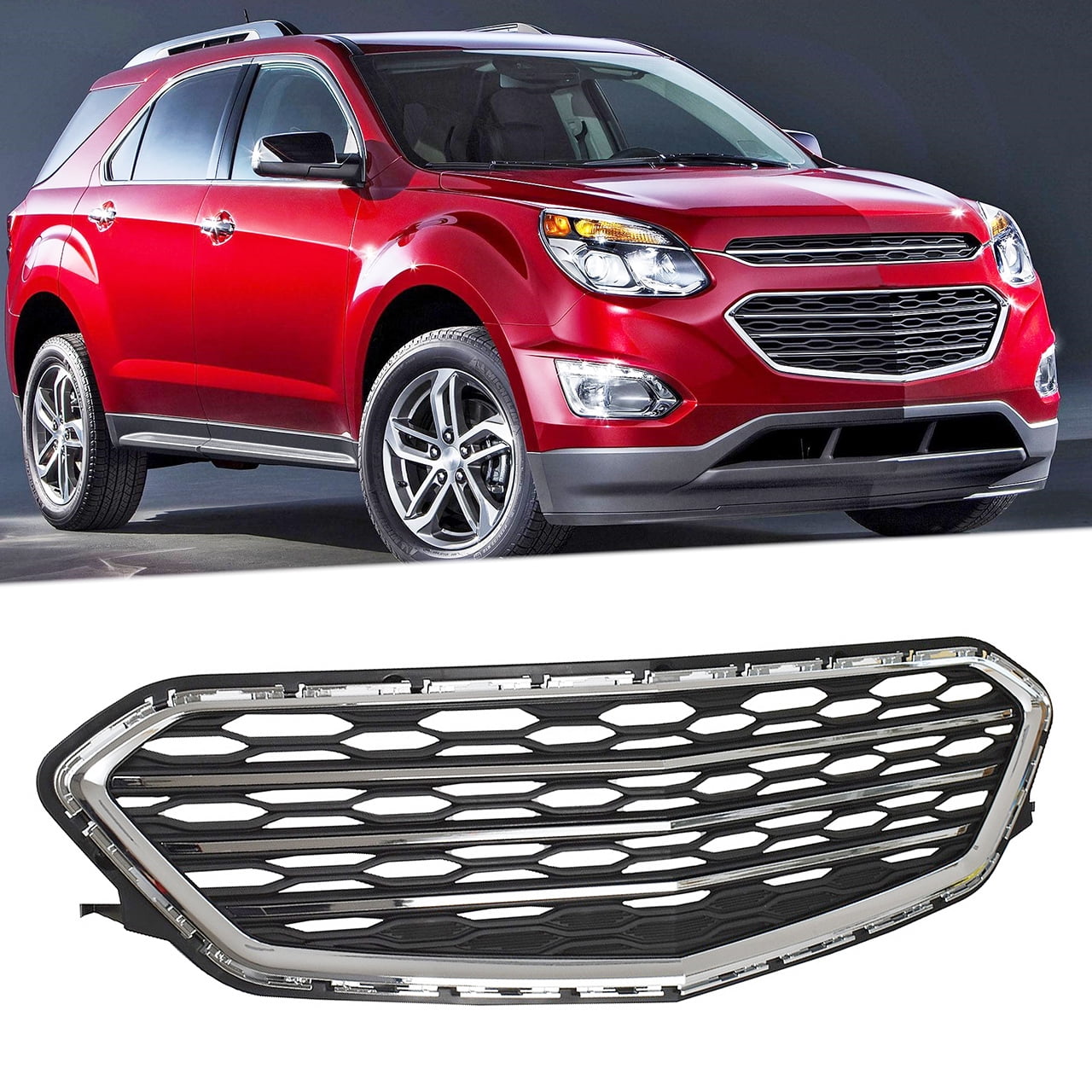 Chrome Front Middle Grille Grill Fit for Chevrolet Equinox 2016-2017 ...