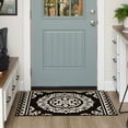 Mainstays Medallion Loop Indoor Accent Rug Black and Cream 20x34 ...