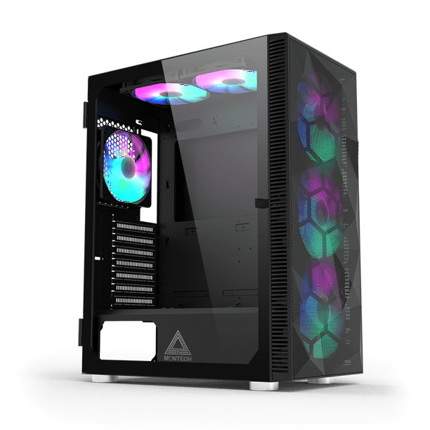 Montech X3 Mesh ATX Mid-Tower PC Gaming Case, Total 6pcs Fans Pre ...