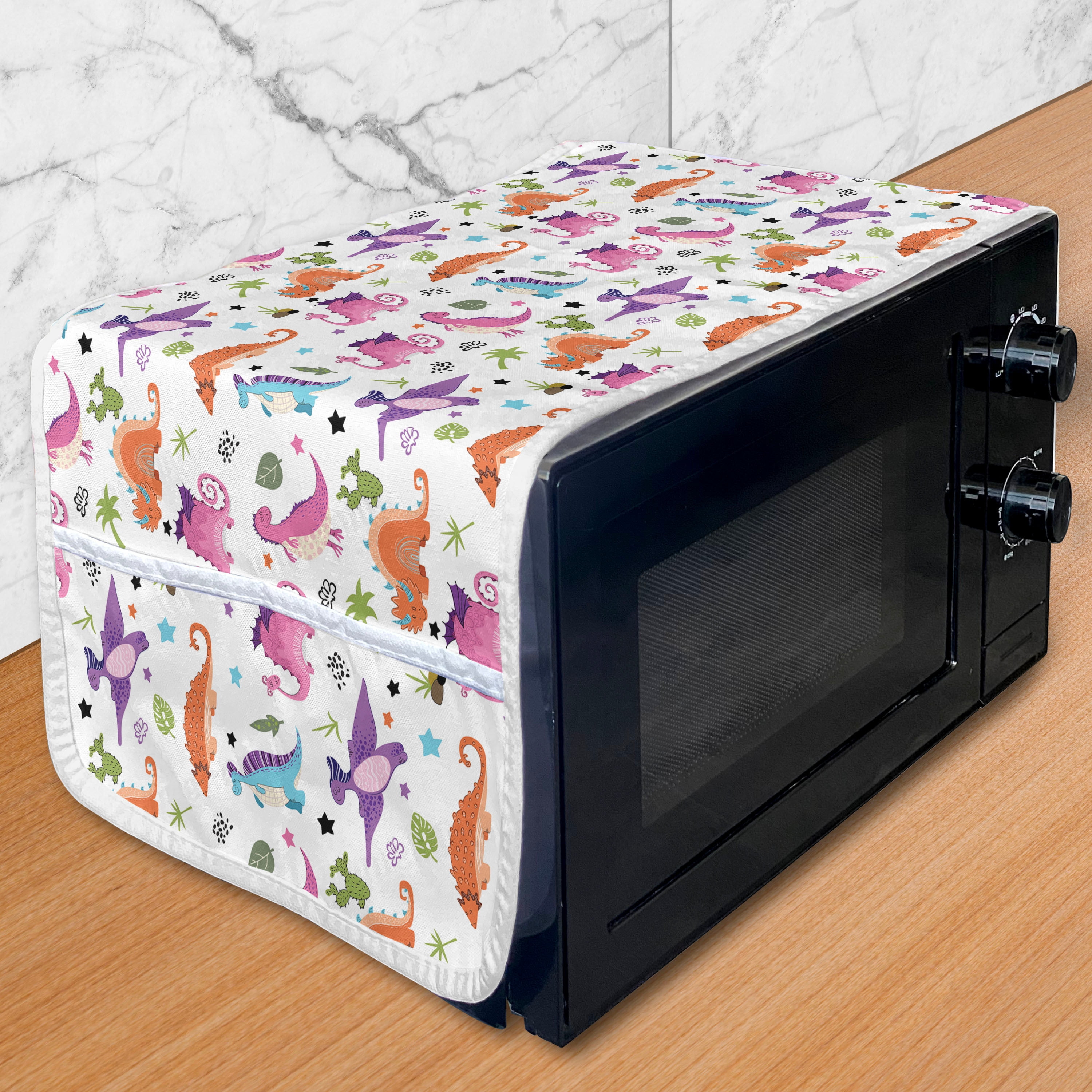 Cartoon Microwave Oven Cover, Cactus Plants Colorful Stars and Funny ...