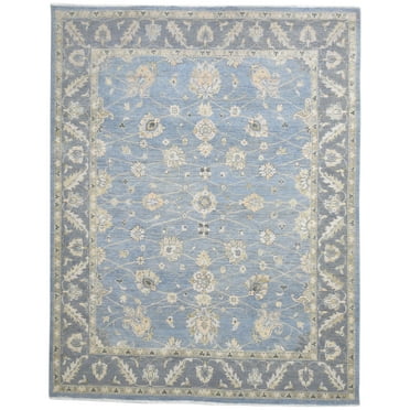 Blue Wool Rug 8' X 10' Persian Hand Knotted Oushak Oriental Large ...
