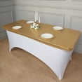 Efavormart 6ft Metallic Gold Spandex Stretch Fitted Banquet Table Top ...