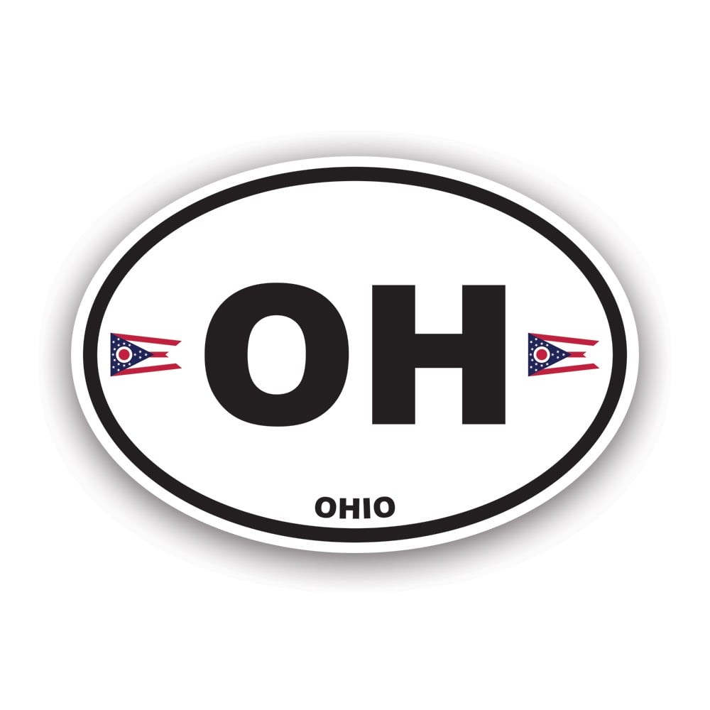 Ohio Flag Oval Sticker Decal - Self Adhesive Vinyl - Weatherproof ...