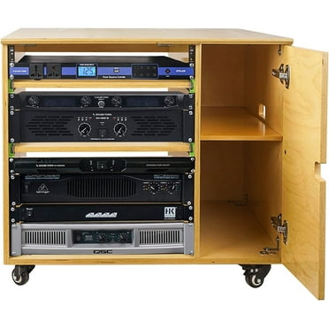 Sound Town DIY Solid Carbonized Bamboo Slanted 20U Studio Rack (12U Top ...