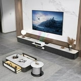 POVISON 125'' Modern TV Stand for Projector, Sintered Stone TV Cabinet ...