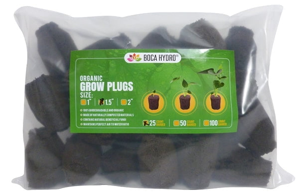 Boca Hydro Organic Grow Plugs 1.5" Round Original Formula 25 Pack ...