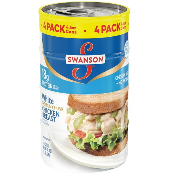 (4 Pack) Swanson White Premium Chunk Canned Chicken Breast in Water ...