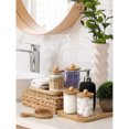 4-Piece Multicolor Apothecary Jar Set With Bamboo Lids For Cotton Swabs ...
