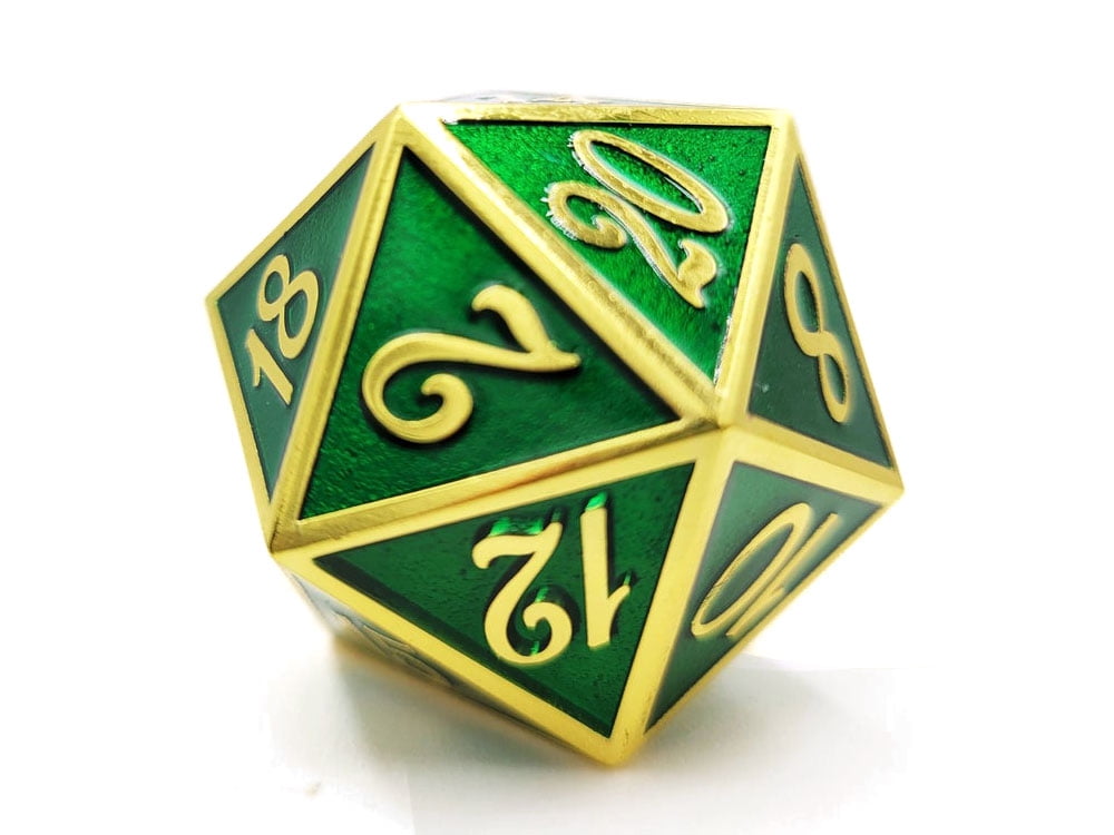 D20 Gold with Emerald - 35mm Extra Large - Walmart.com