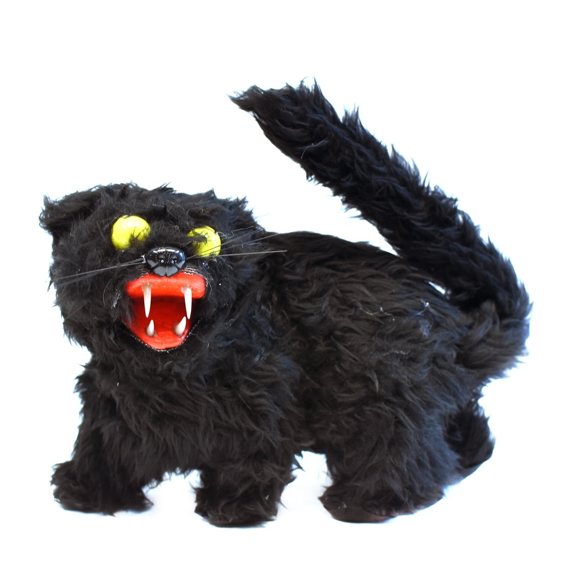 Stuffed Hissing Angry Black Cat Halloween Horror Decor Animate Scary ...