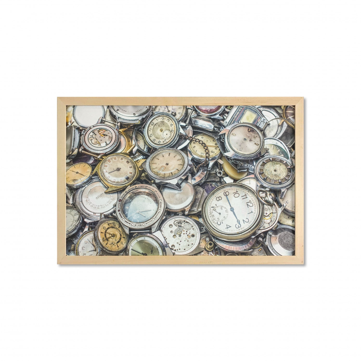 Clock Wall Art with Frame, Antique Theme a Pile of Several Different ...
