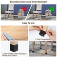 Ezprotekt 24 Pcs Chair Leg Caps Protectors with Teflon Sliders ...