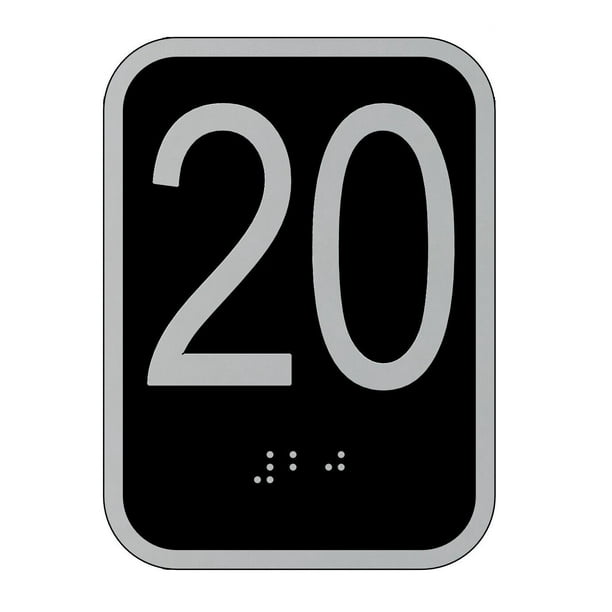Elevator floor number 20 sign- Elevator Jamb Plate 20 ( 3x4, cast Iron ...