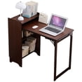 GDF Studio 39" Bamboo Folding Computer Desk with Built-in Socket, Space ...