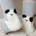Aellinatey Fuzzy Sock Sweet Cartoon Crew Socks Soft Slippers Socks Home ...