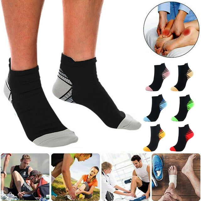 1/2/3/6 Pairs,Unisex Low Cut Compression Running Sock with Ankle ...