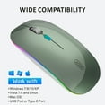 Uiosmuph Wireless Mouse LED Rechargeable Silent Computer Mouse with USB ...