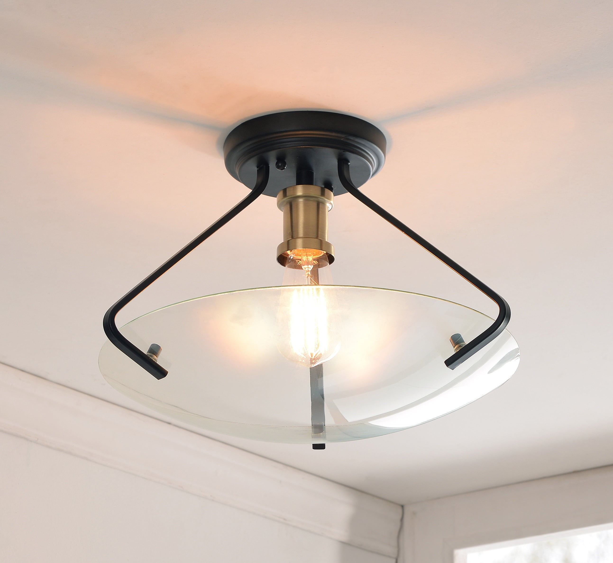 Finlay Black 1 Light Semi Flush Mount - Walmart.com