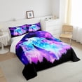 Neon Wolf Comforter 3D Wolves Printed Bedding Bedroom Decor, Moon ...