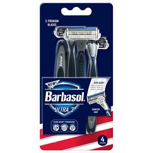 Barbasol Ultra 3 Premium Disposable Razor, Count 4 - Walmart.com