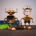 Desk Clock Table Robot Clock Silents Metal Desktop Clocks for Office ...