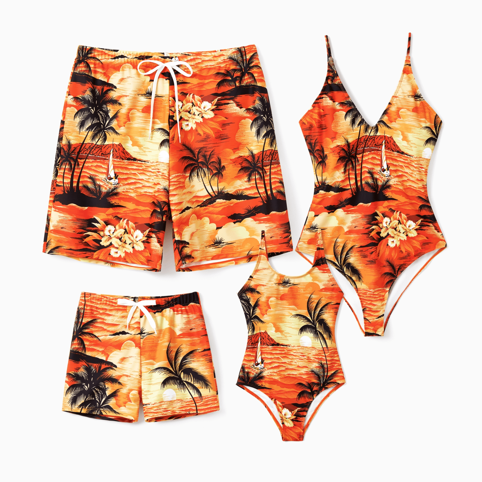 Click here for Patpat Tropical Hawaiian Swimsuits For Family Matc... prices