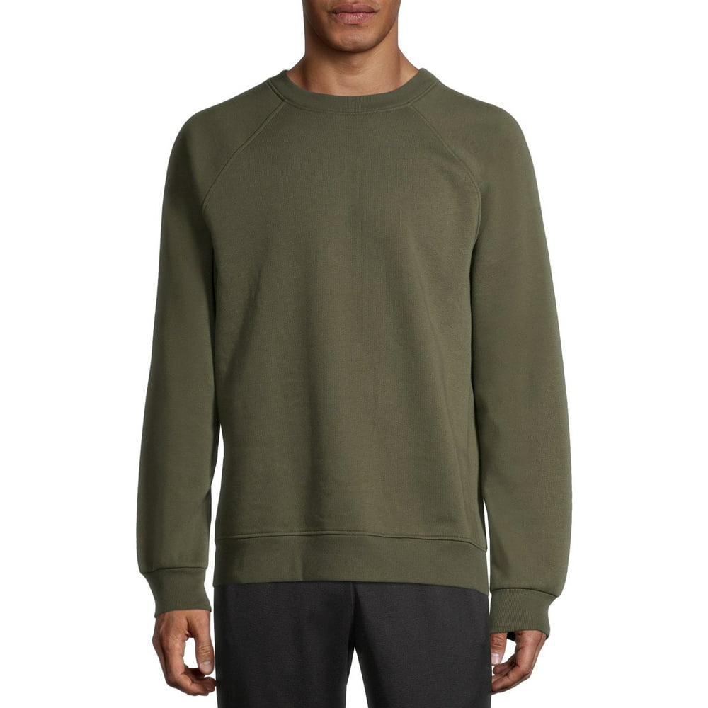 Athletic Works - Athletic Works Men's Fleece Raglan Crew Sweatshirt, up ...