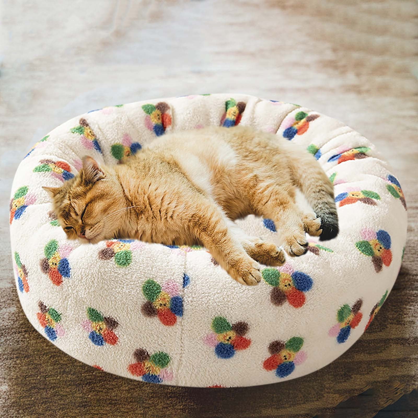 Click here for Staron Small Dog Bed Washable (White)  Round Dog B... prices