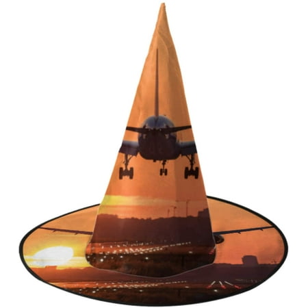 Witches Hat Airplane Flying in The Sunset Halloween Witch Hat Witches ...