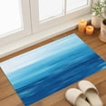 Blue Ocean Door Mat Abstract Waves Oil Painting Style Modernism Non ...