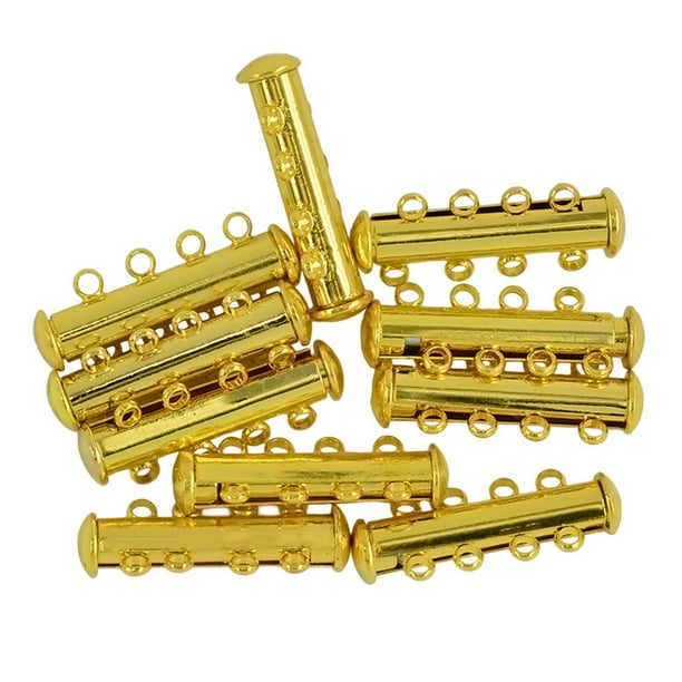 KLKCMS 10 Sets Multi Strand Slide Clasps DIY Jewelry 25.5x10x6mm 4 ...
