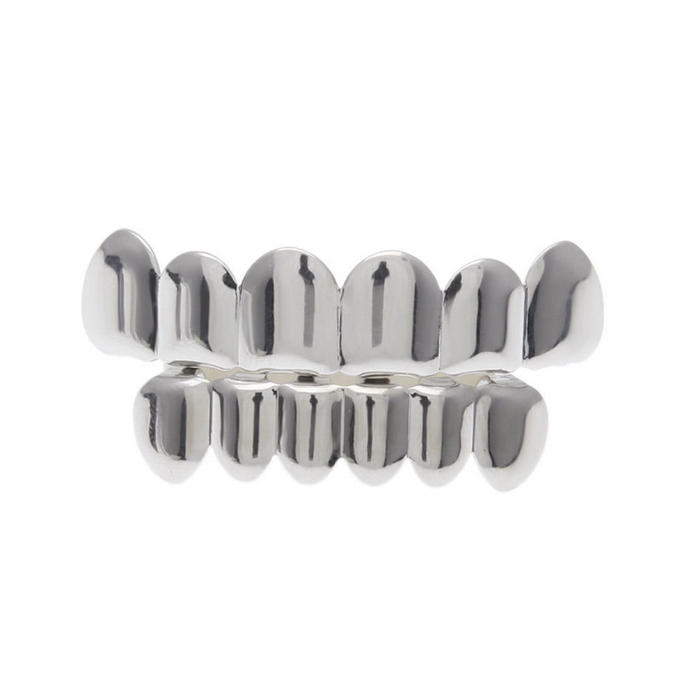 Yohome 1 Set Men Women Gold Plated Hip Hop Teeth Grillz Top Bottom ...