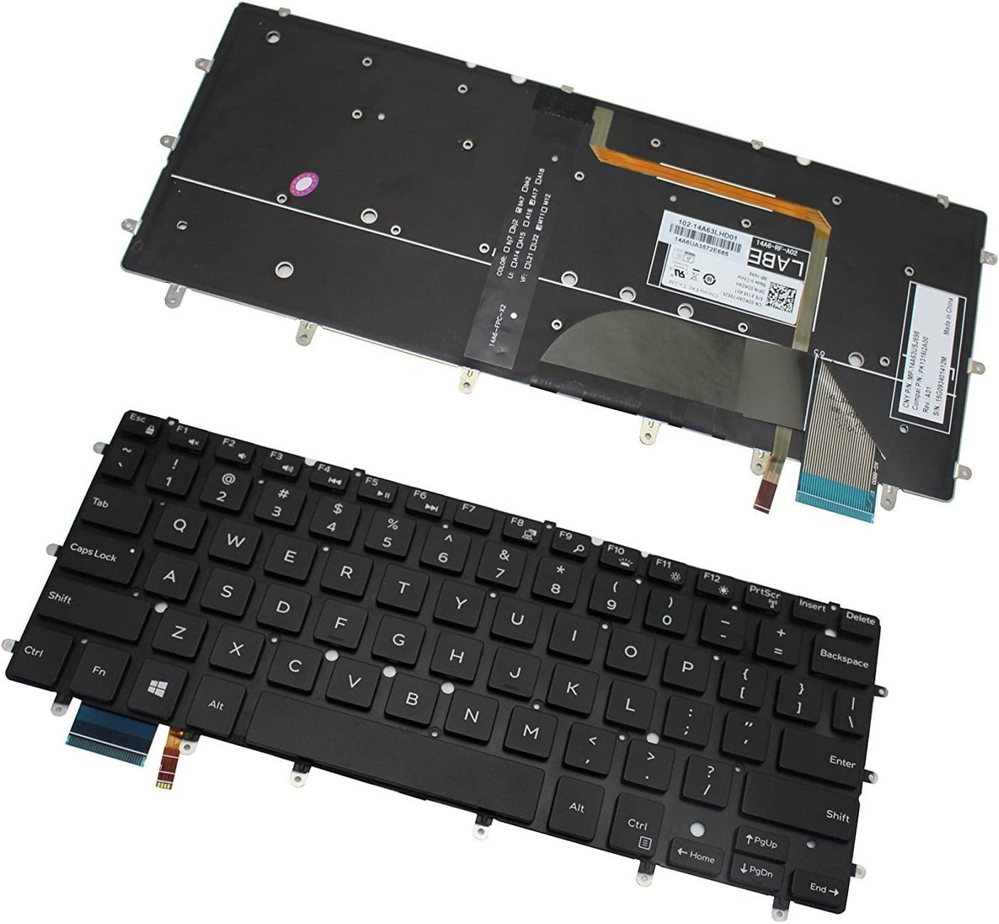 New US Black Backlit English Laptop Keyboard (Without Frame ...