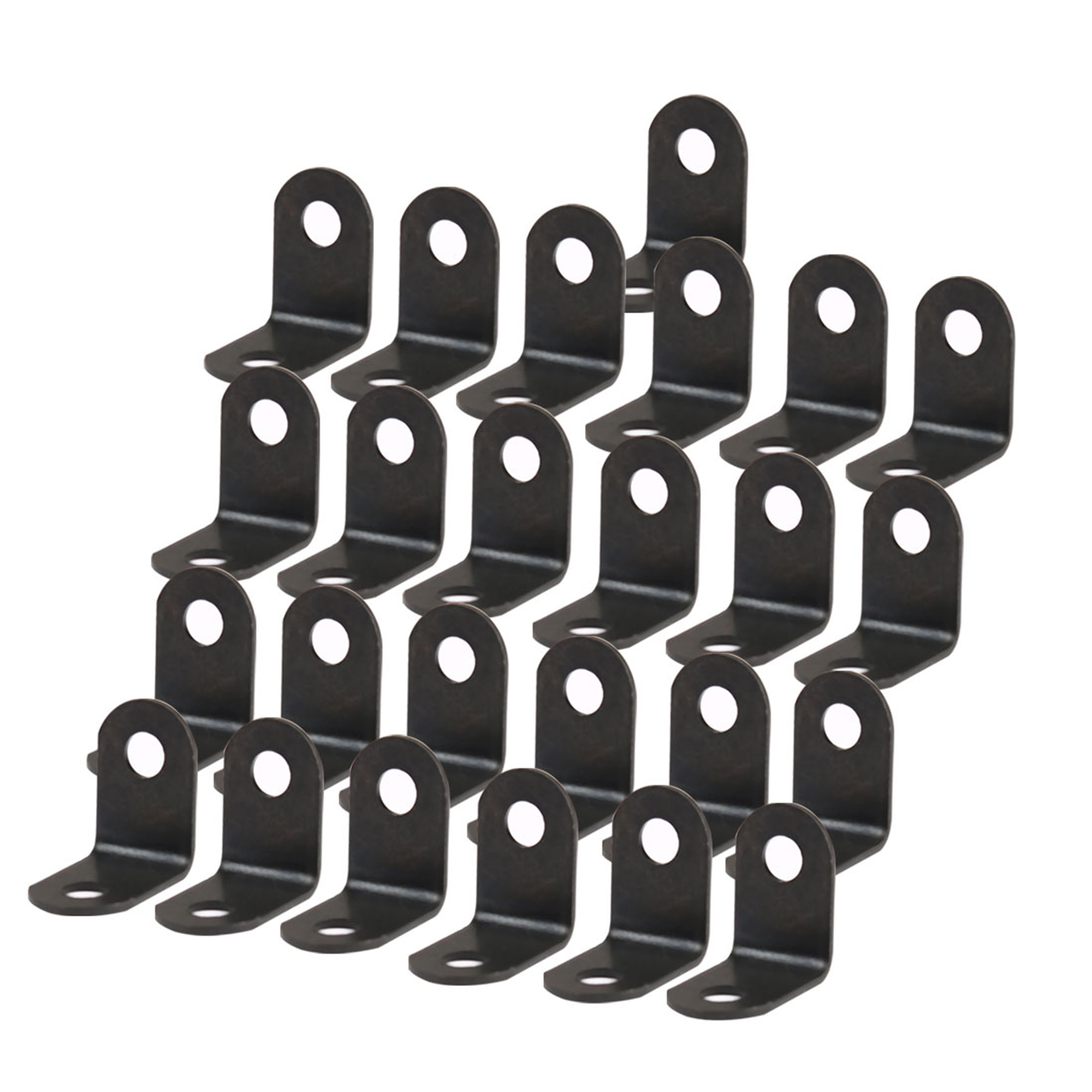 16 x 16mm Metal Black Angle Bracket 90 Degree Brace L Shaped Support ...